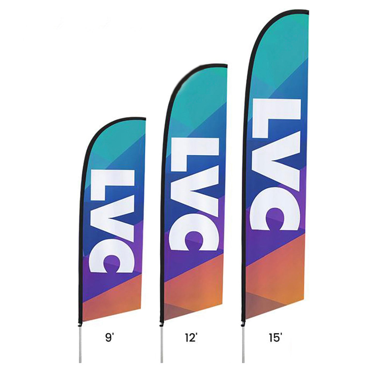 Premium Angled Flags – Custom Double-Sided Advertising Flags (9ft, 12ft ...